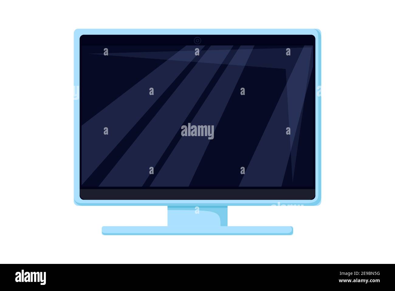 Computer monitor with black screen. Desktop monitor isolated on white ...