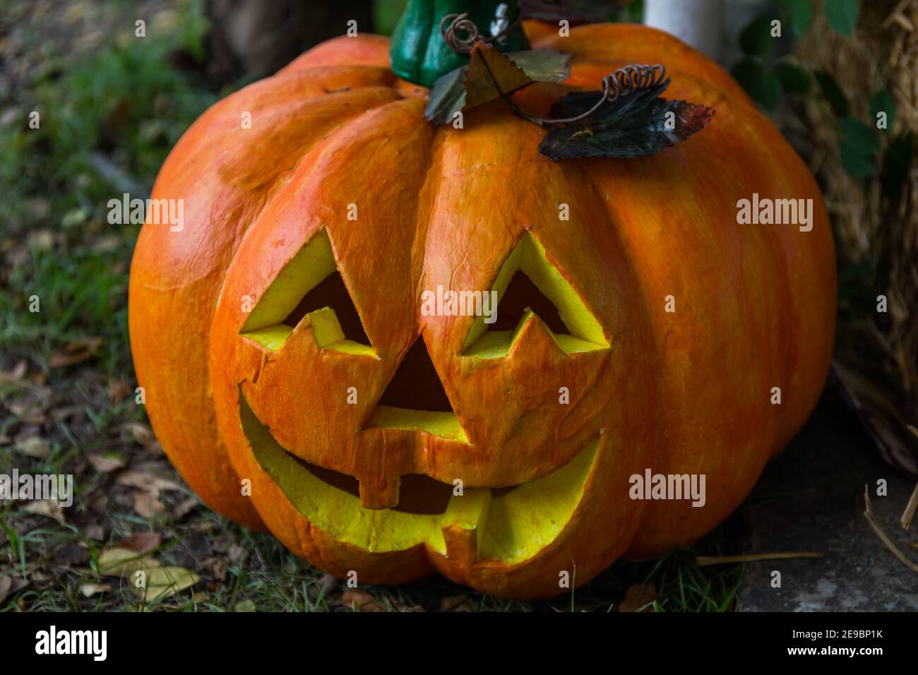 Halloween scary pumpkin with a smile Stock Photo - Alamy