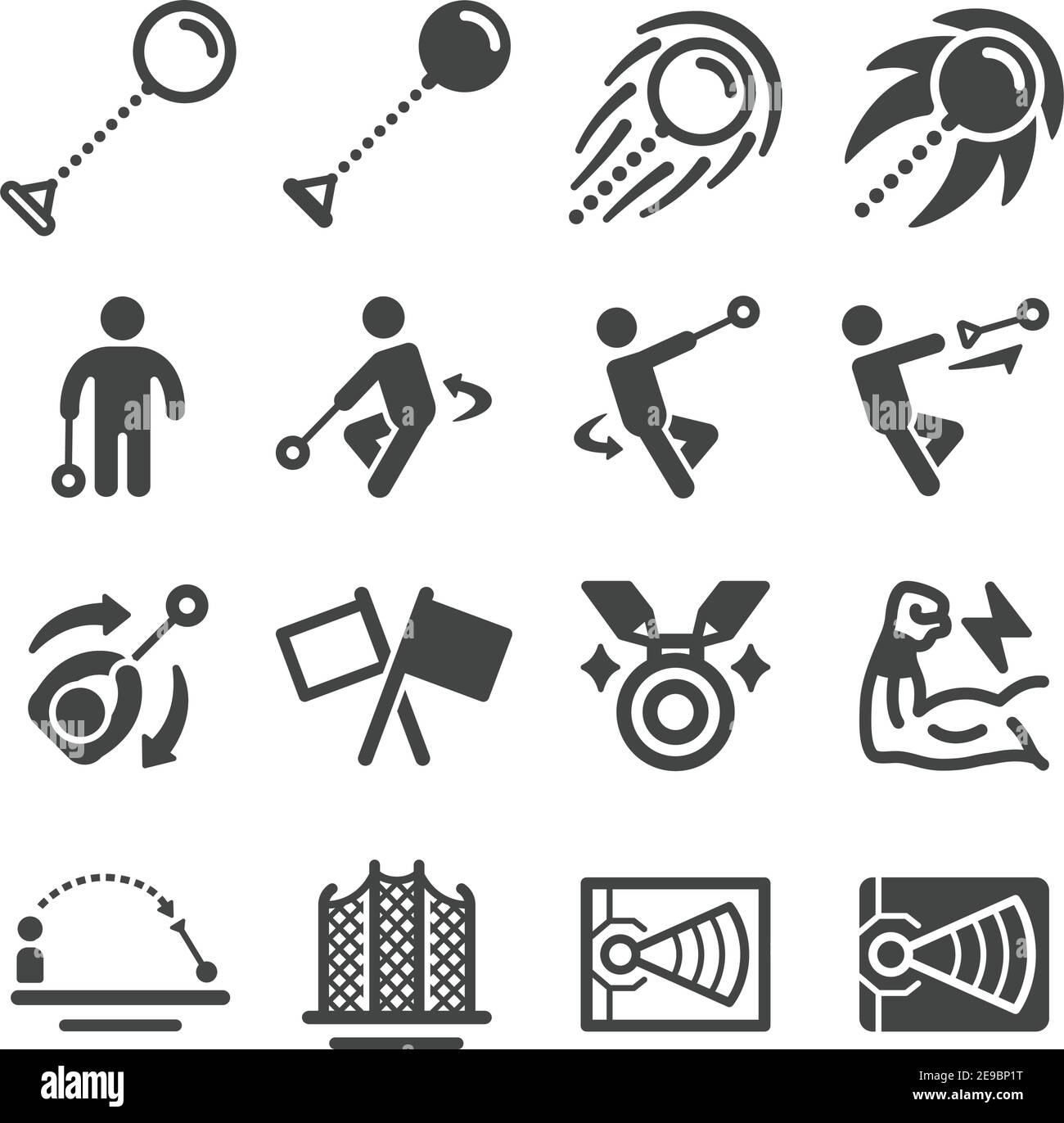 hammer throw sport and recreation icon set,vector and illustration ...