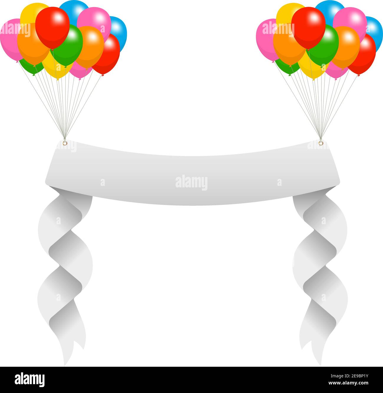 Ribbon banner and balloons vector illustration Stock Vector Image & Art ...