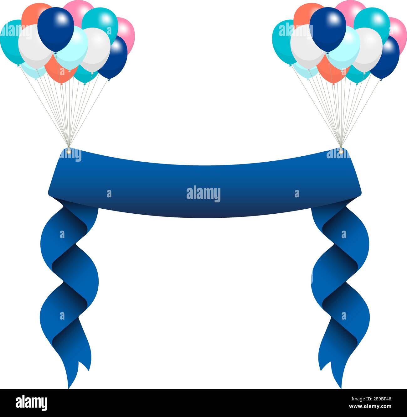 Ribbon banner and balloons vector illustration Stock Vector Image & Art ...