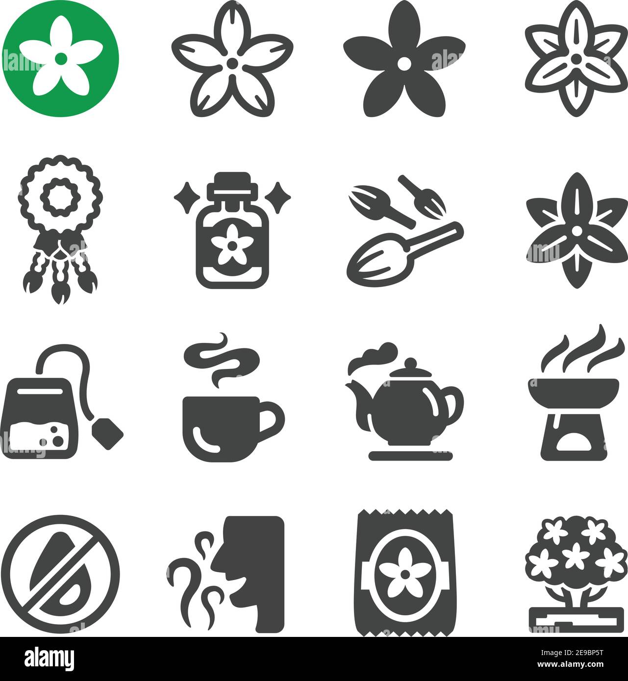 jasmine flower icon set,vector and illustration Stock Vector Image ...