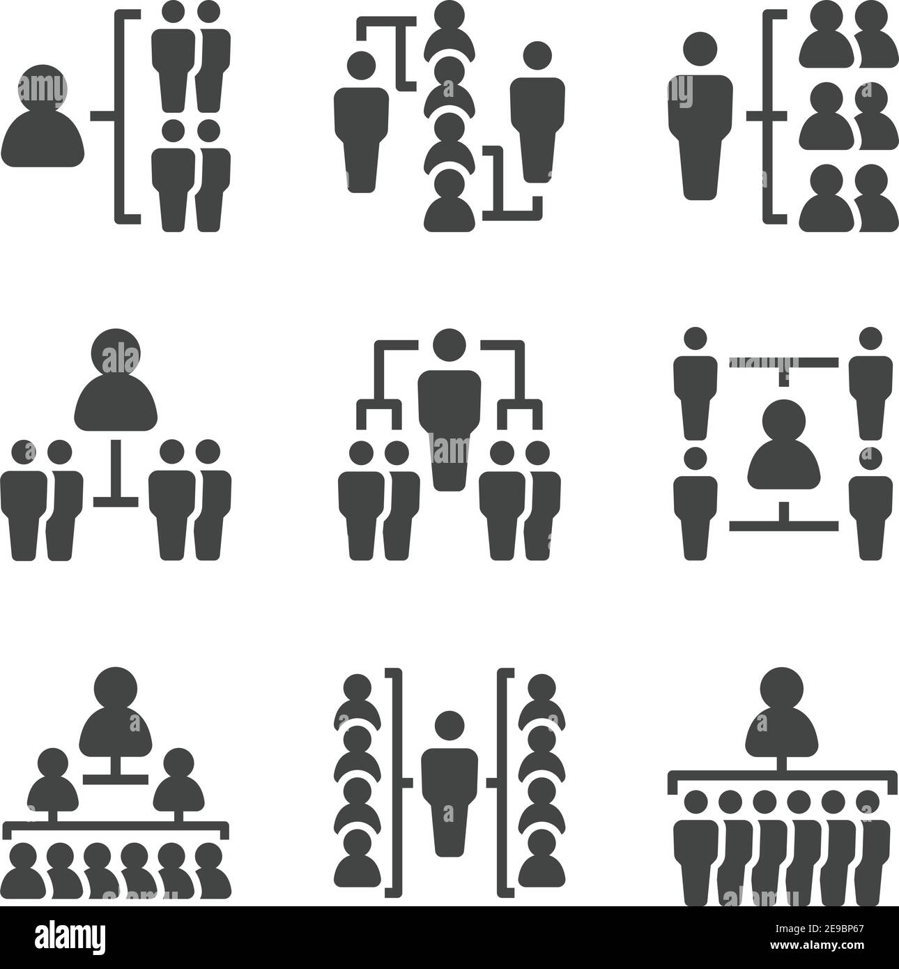 Organizational chart people icon organizational Black and White Stock ...