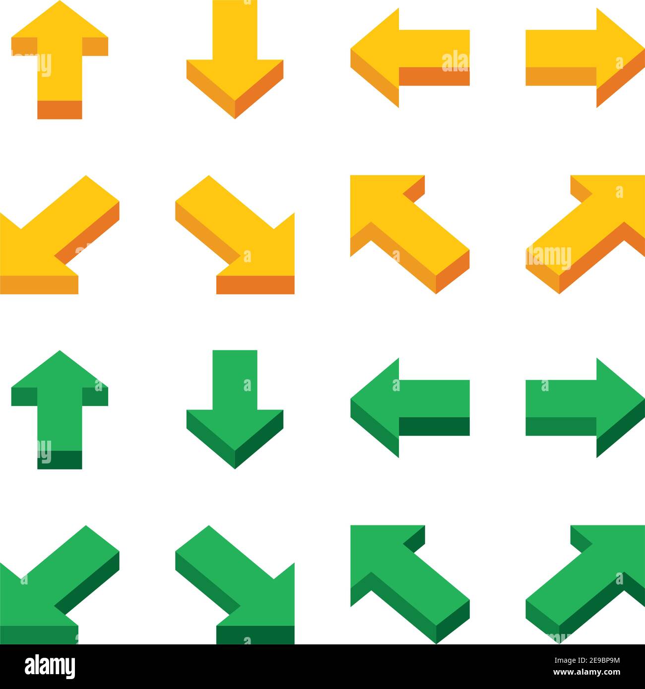 isometric arrow icon set,flat icon style,vector and illustration Stock ...