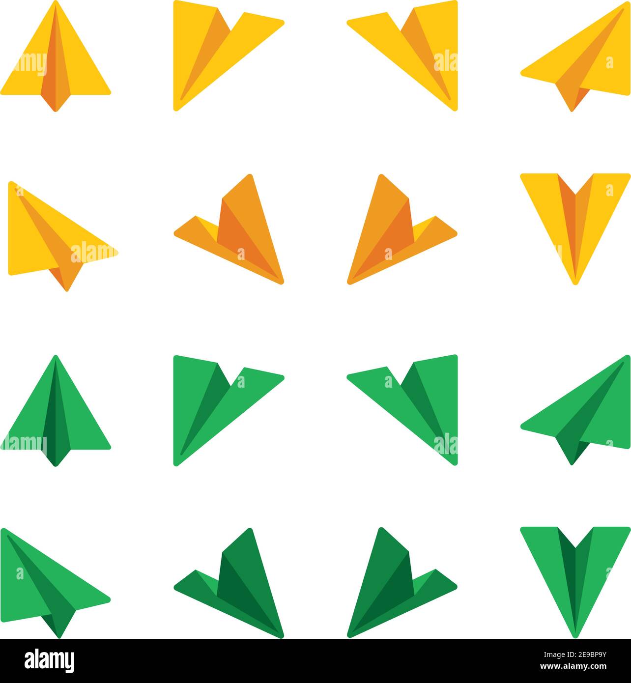 paper plane,paper rocket icon set,flat icon style,vector and ...