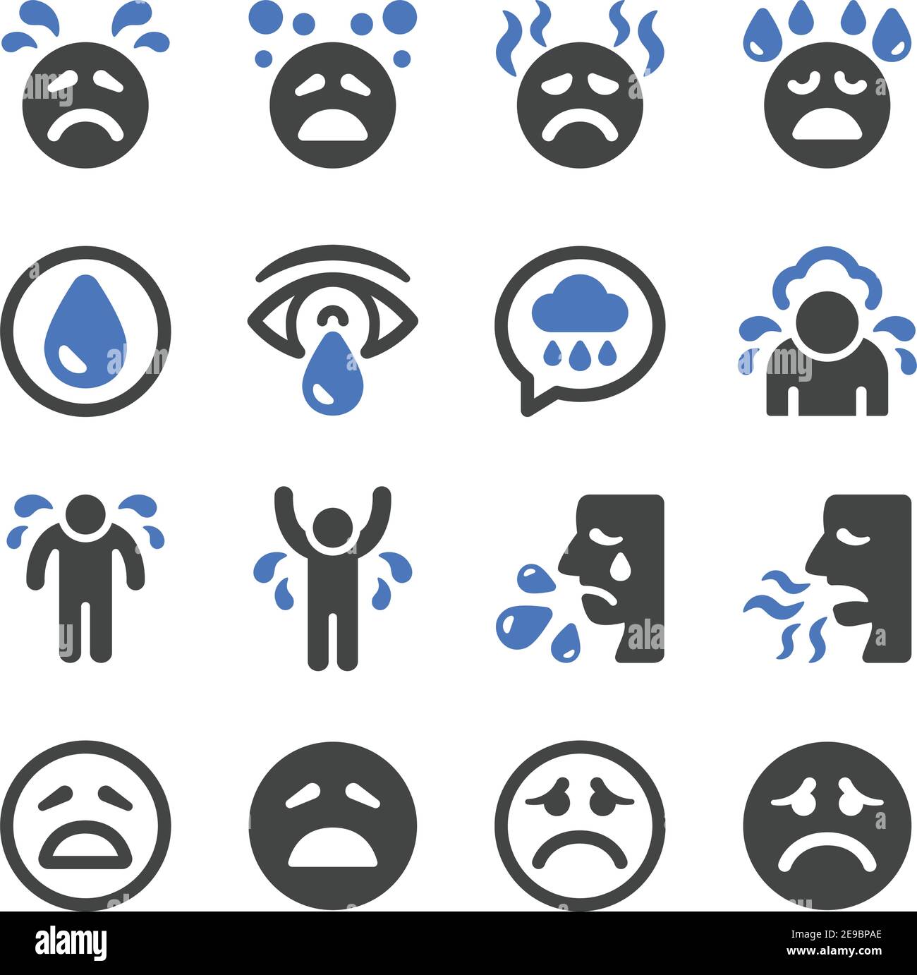 sad emotion icon set,vector and illustration Stock Vector Image & Art ...