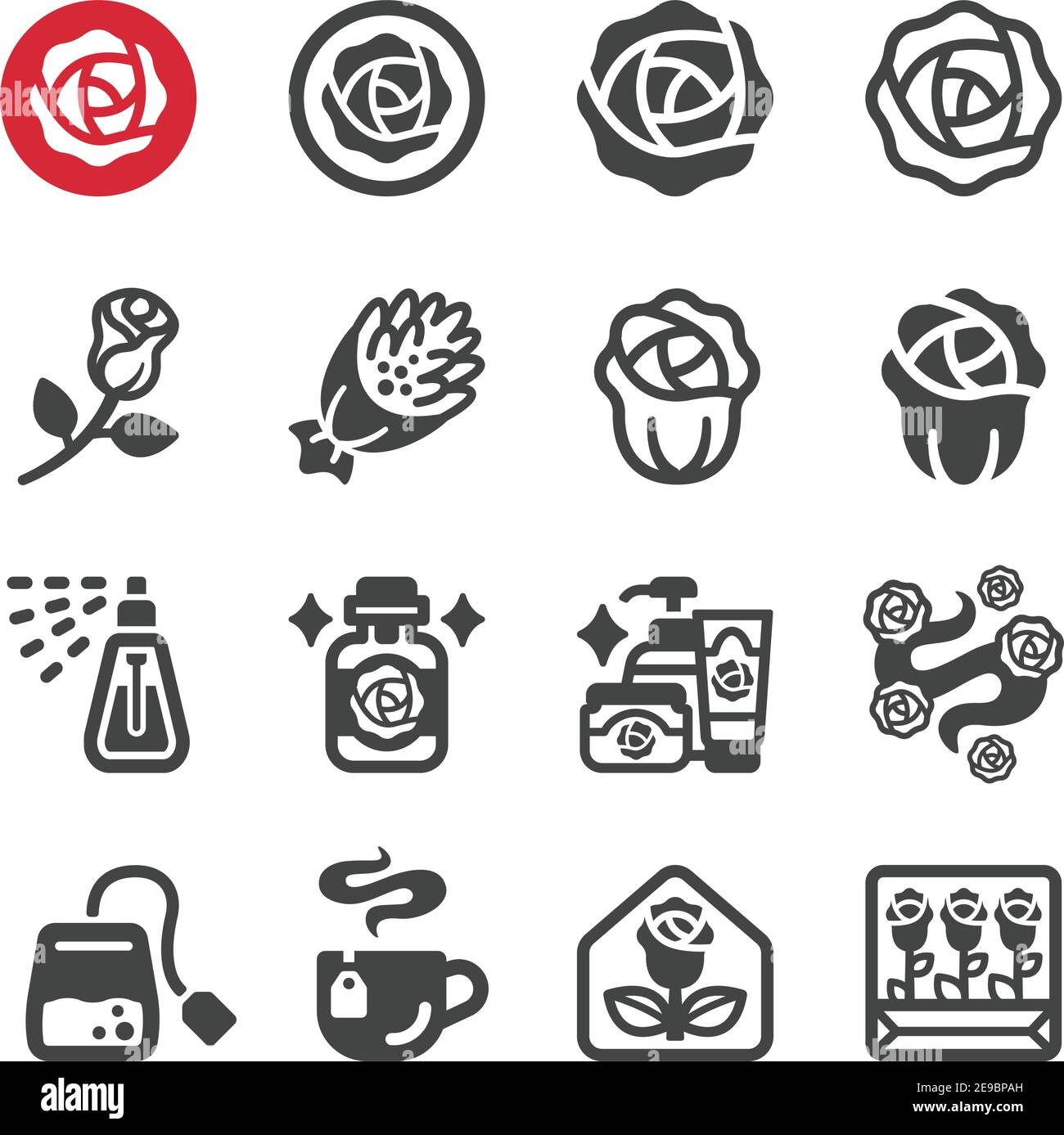 rose flower icon set,vector and illustration Stock Vector Image & Art ...