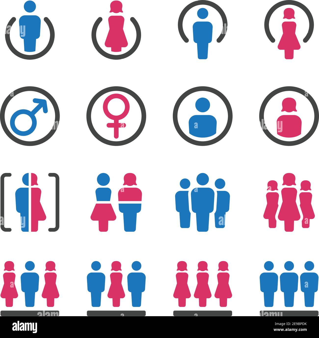 man and woman icon set,vector and illustration Stock Vector Image & Art ...