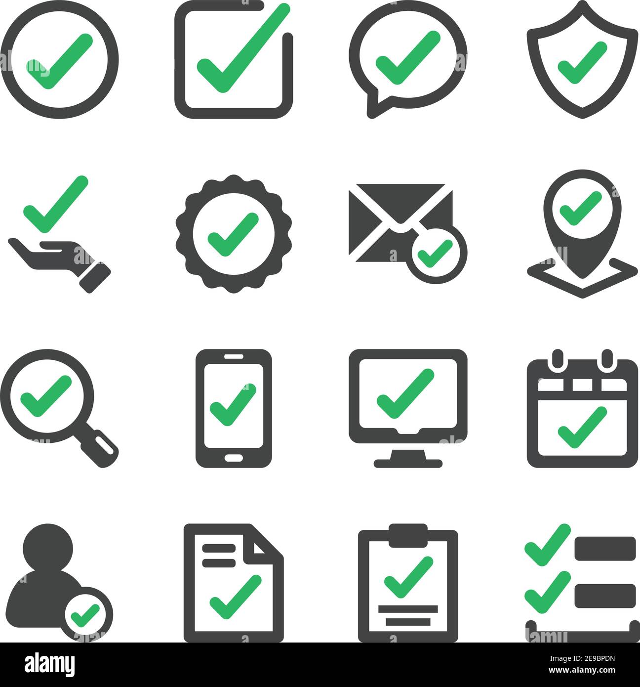 approve and true check icon set,vector and illustration Stock Vector ...