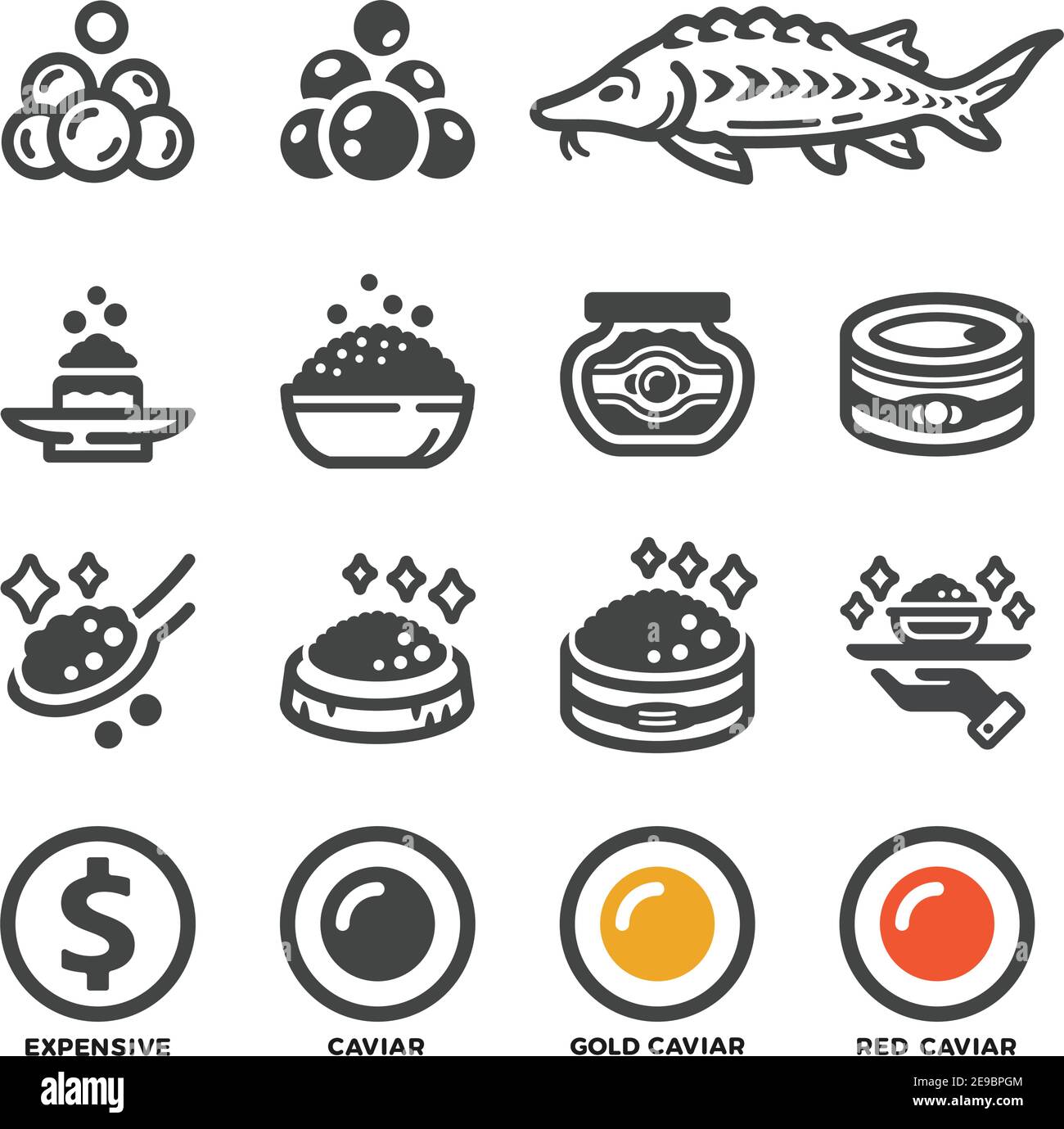 Caviar on bread icon Stock Vector Images - Alamy