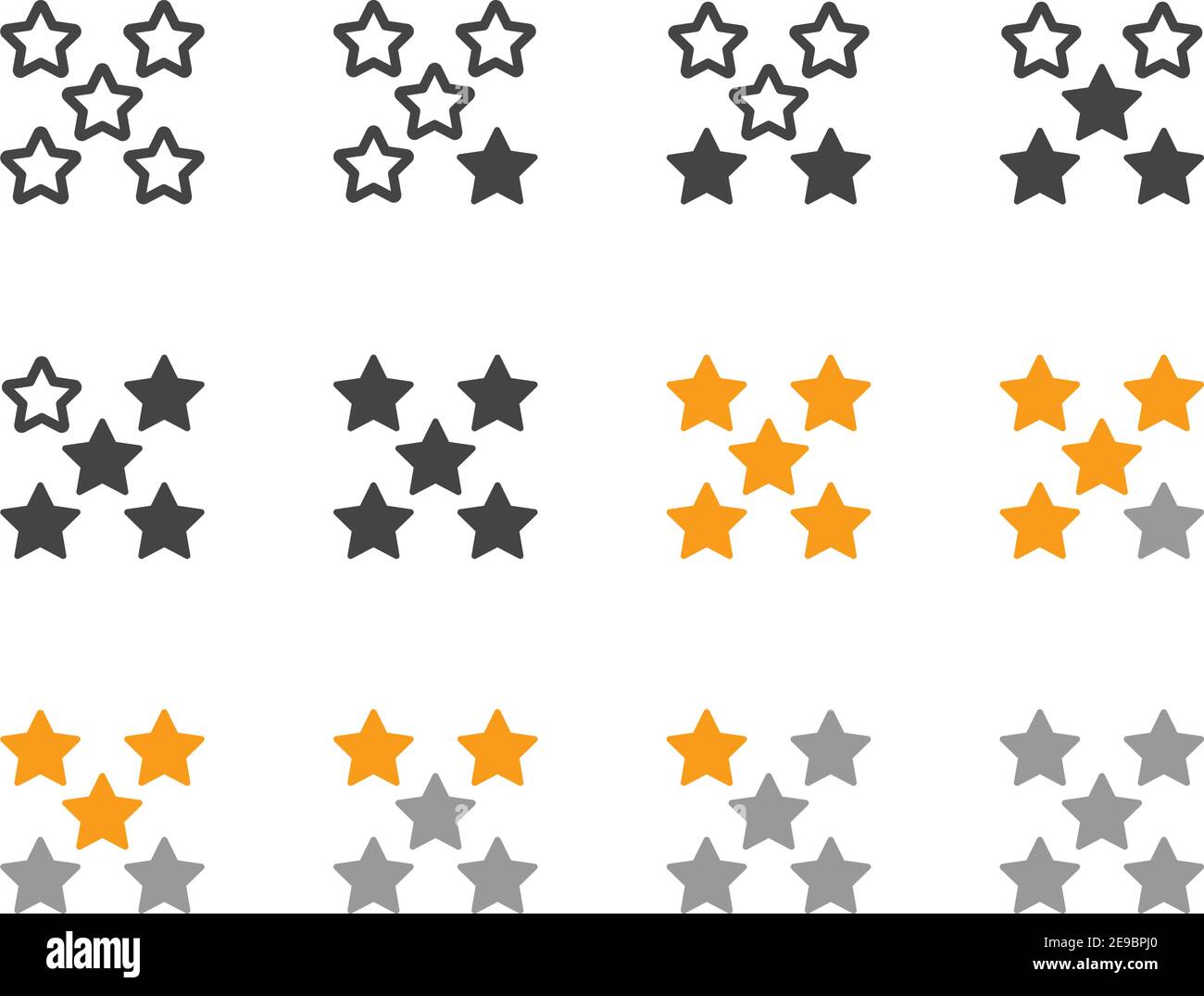 rating five star icon set,vector and illustration Stock Vector Image ...