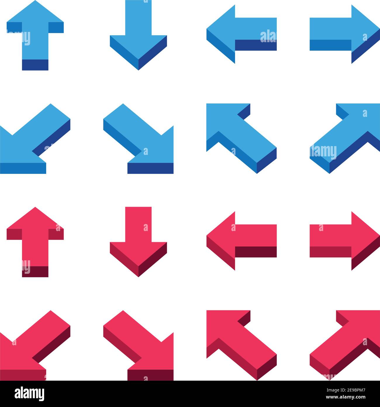 isometric arrow icon set,flat icon style,vector and illustration Stock ...