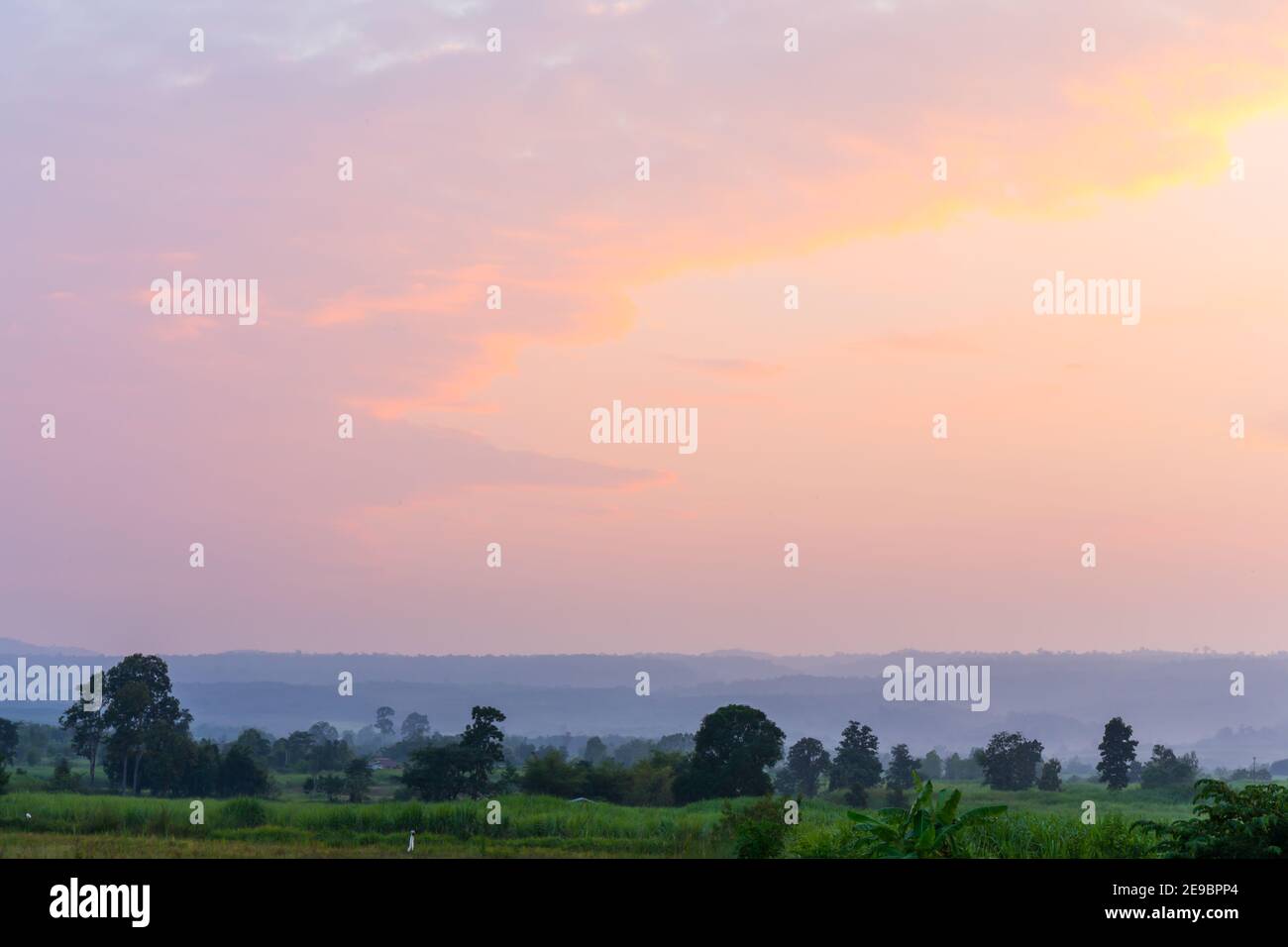 Gold and blue sunset sky. Beautiful sky Stock Photo - Alamy