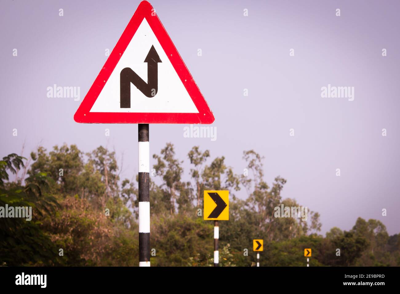 Curvy road ahead sign hi-res stock photography and images - Alamy