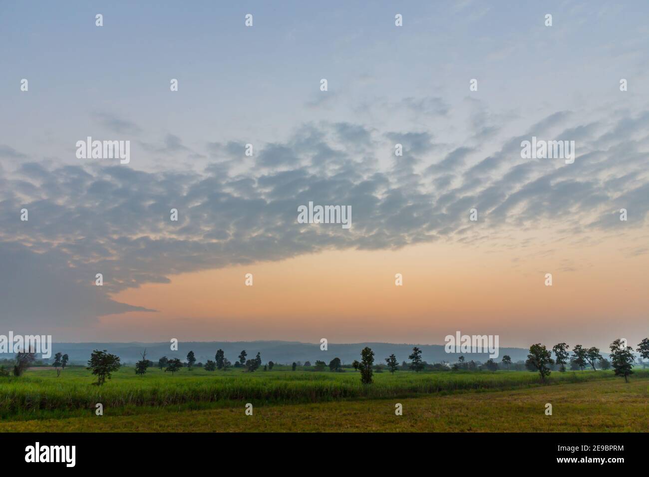 Gold and blue sunset sky. Beautiful sky Stock Photo - Alamy