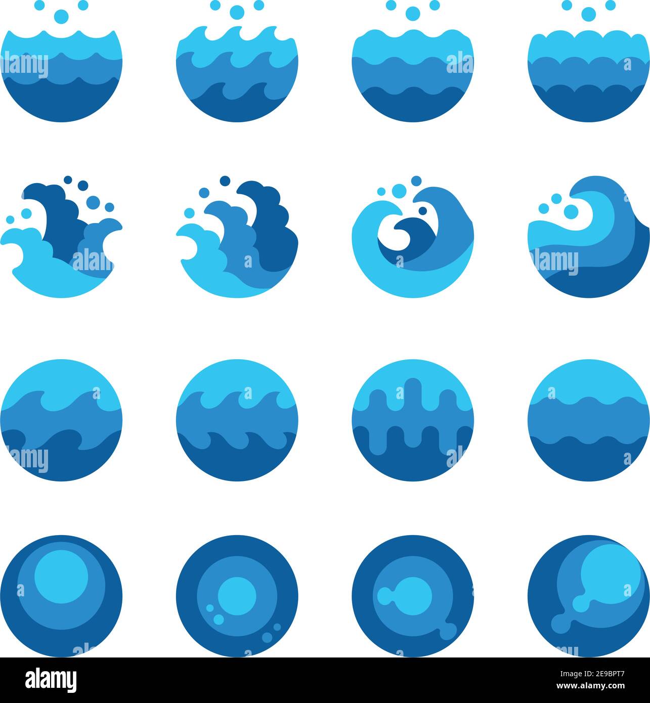 ocean wave and water movement icon set,vector and illustration Stock ...
