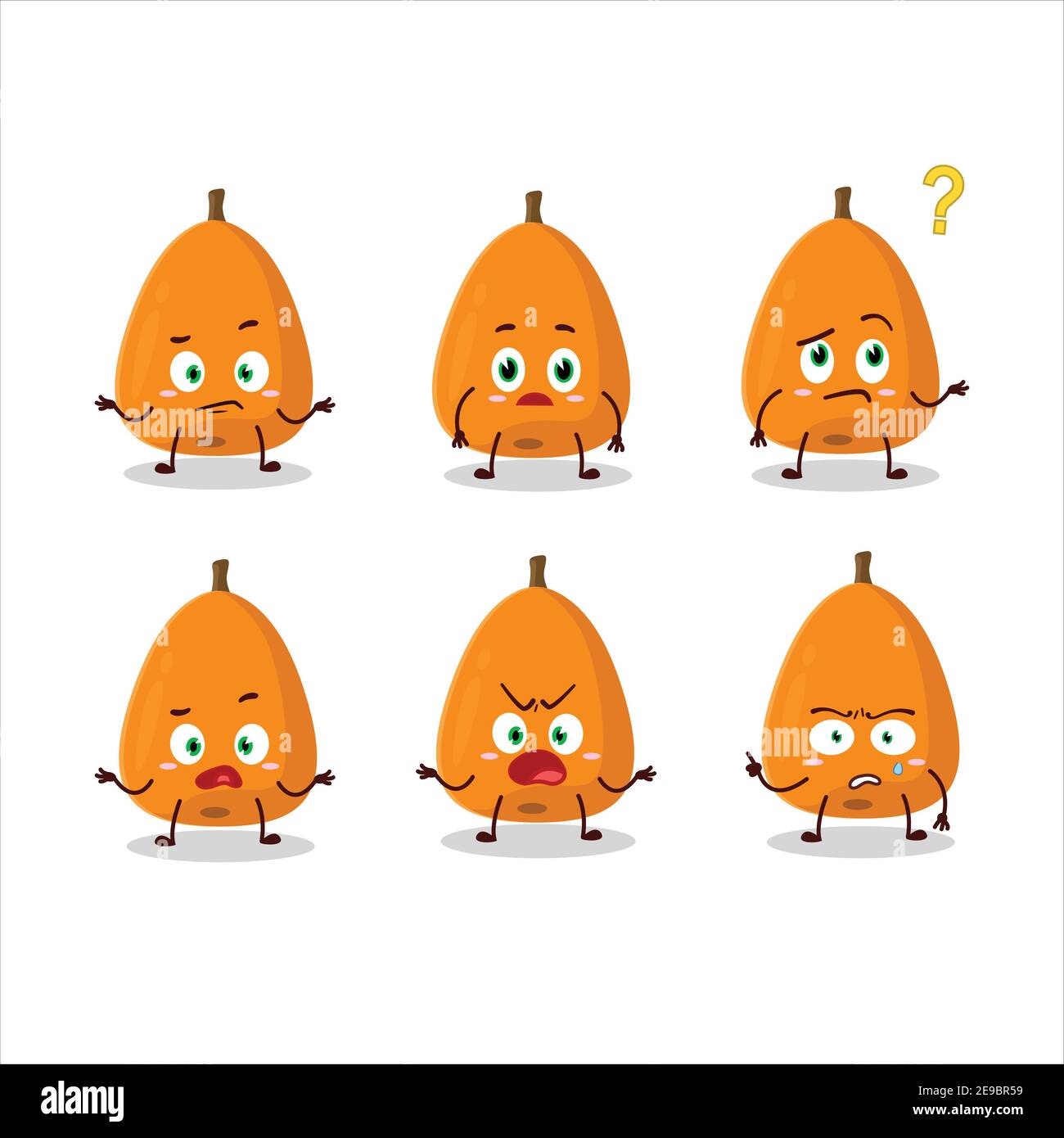Cartoon character of loquat with what expression. Vector illustration ...