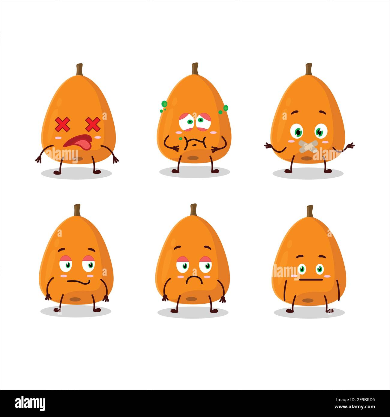 Loquat cartoon in character with nope expression. Vector illustration ...