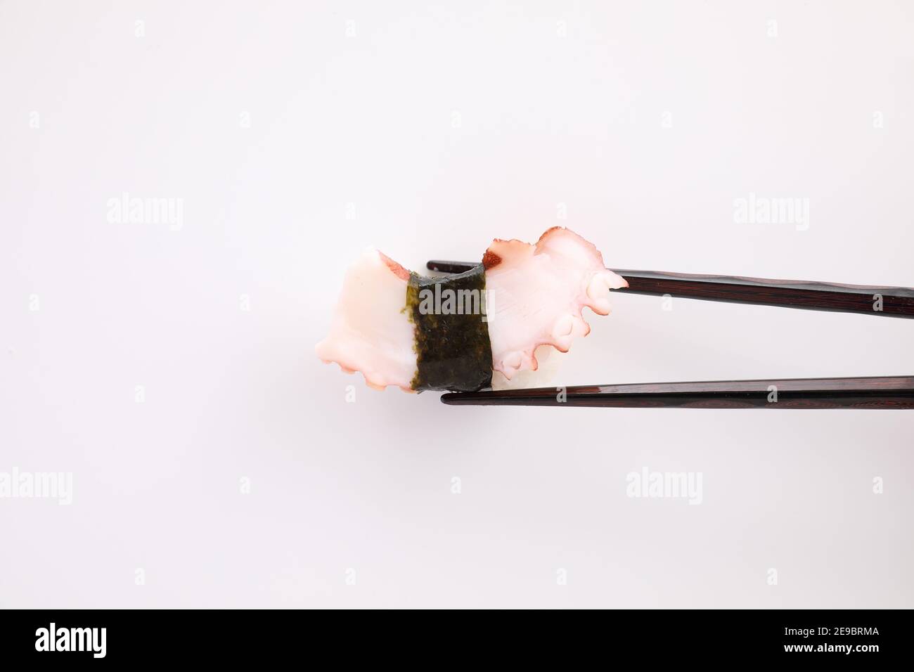 Tako nigiri Octopus Sushi japanese food isolated in white background ...