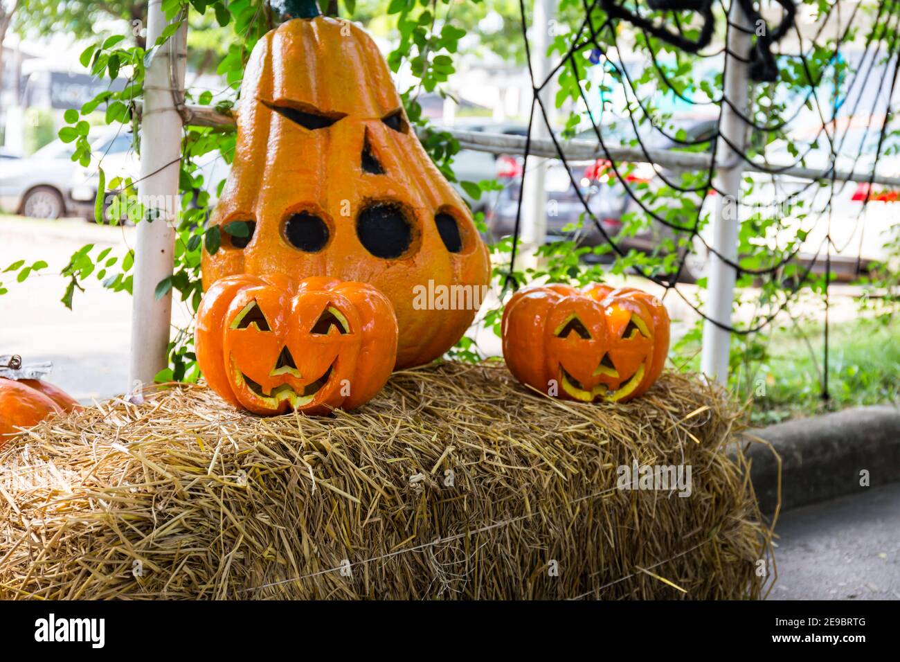 Halloween scary pumpkin with a smile Stock Photo - Alamy