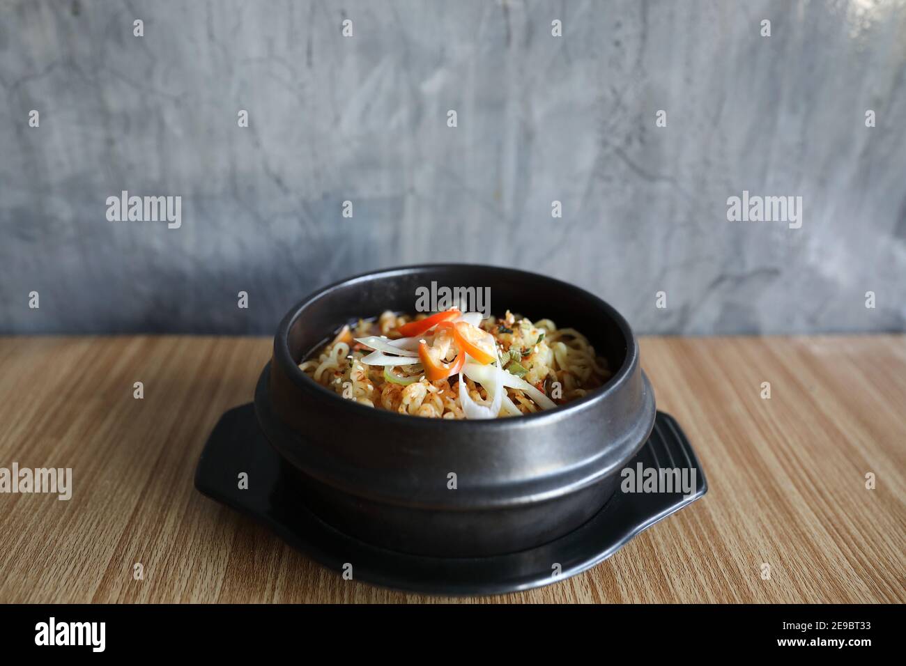 instant noodle Korean style Ramyeon traditional korean food noodle pot ...