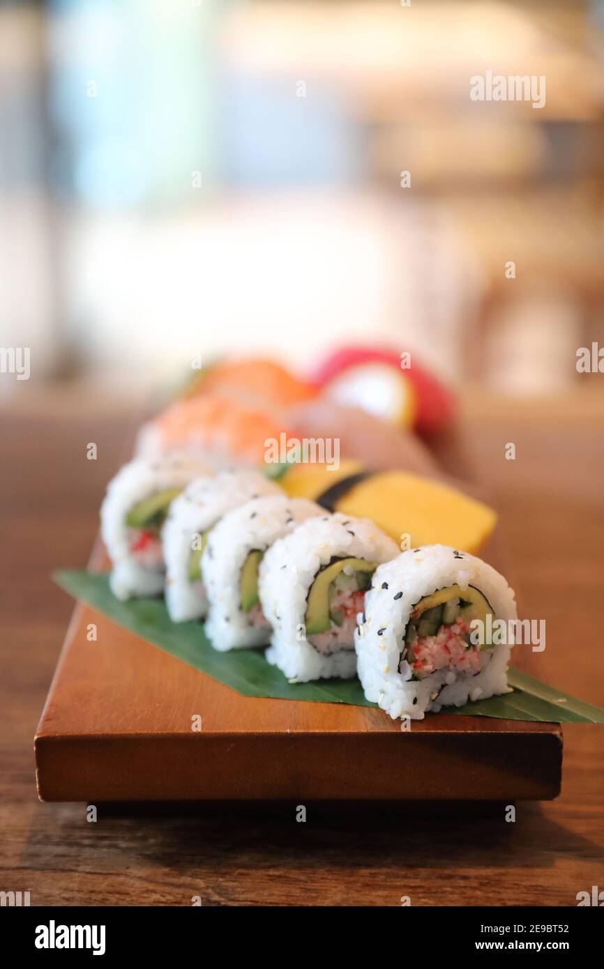 Maki rolls sushi japanese food Stock Photo - Alamy