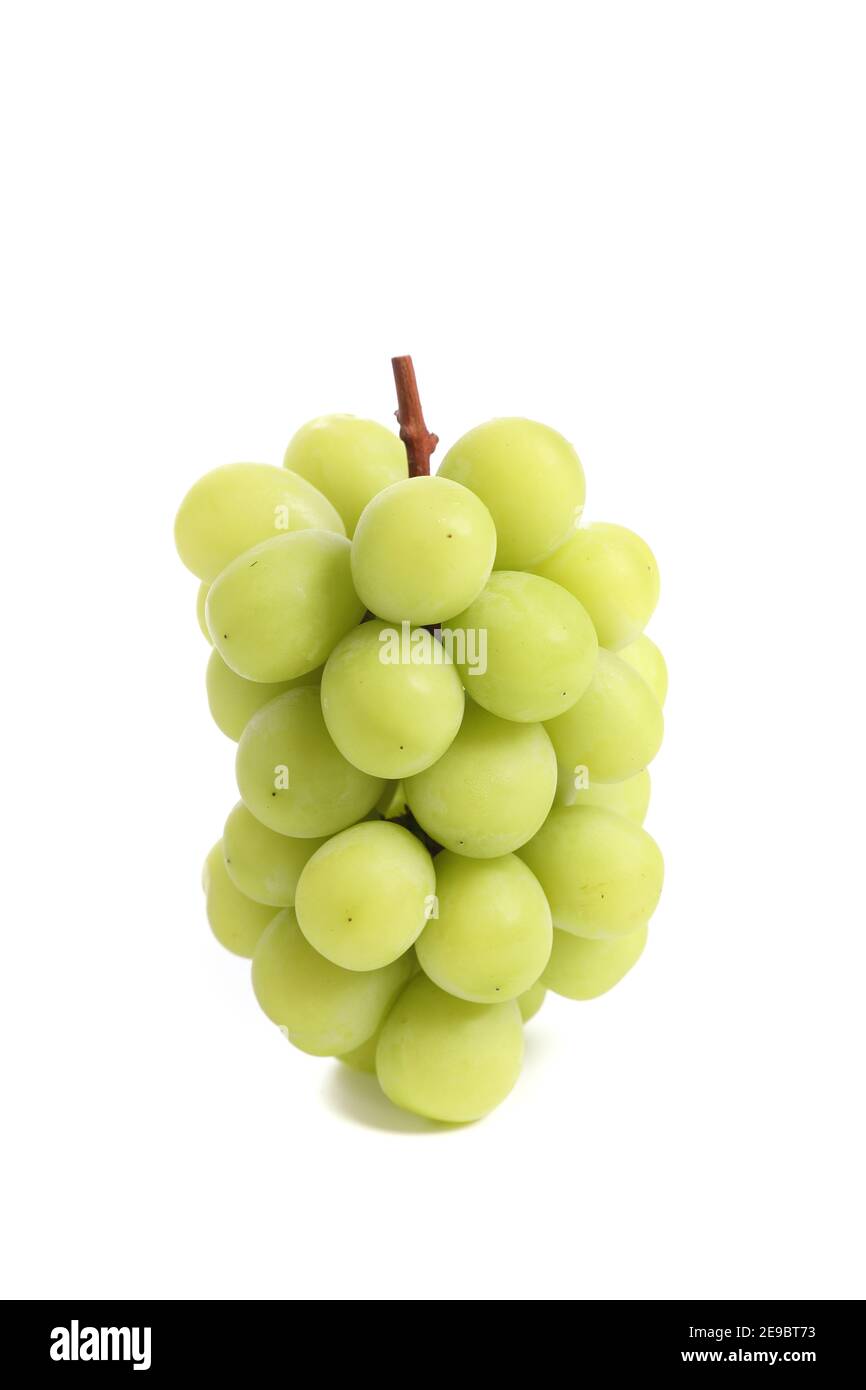 Green grape isolated in white background Stock Photo - Alamy
