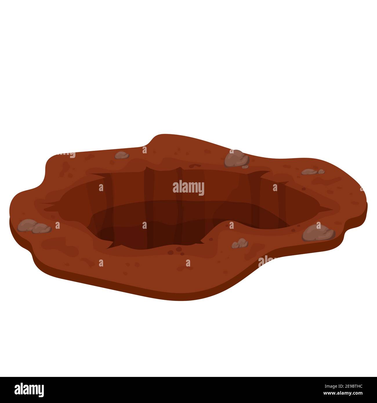 Hole in ground, pit in cartoon style isolated on white background ...