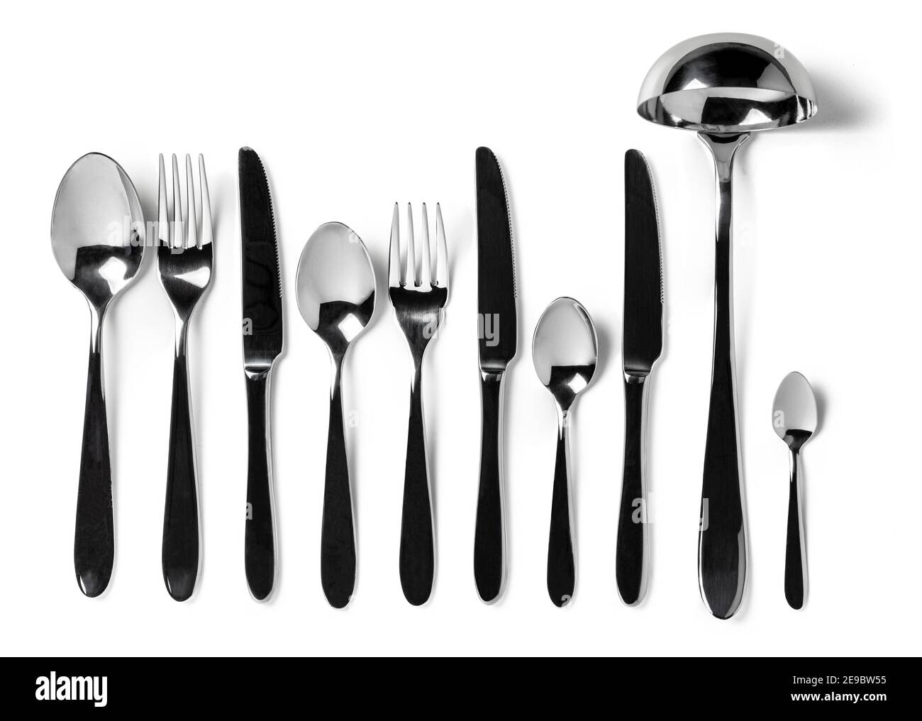Set of silverware isolated on white background Stock Photo - Alamy