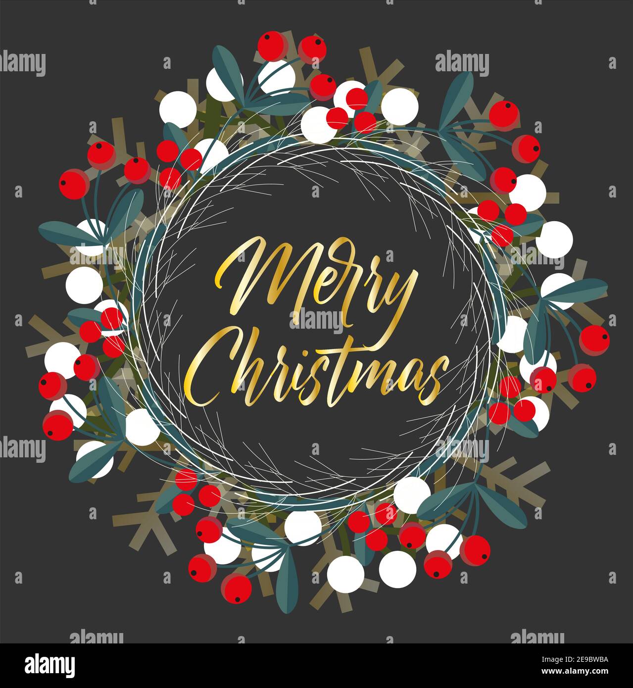 Modern christmas wreath Stock Vector Images - Alamy