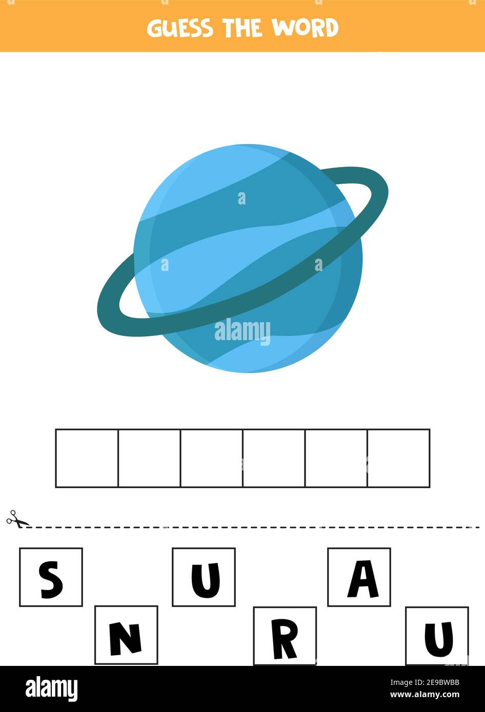 Spell the word Uranus. Vector illustration of planet Uranus. Spelling ...