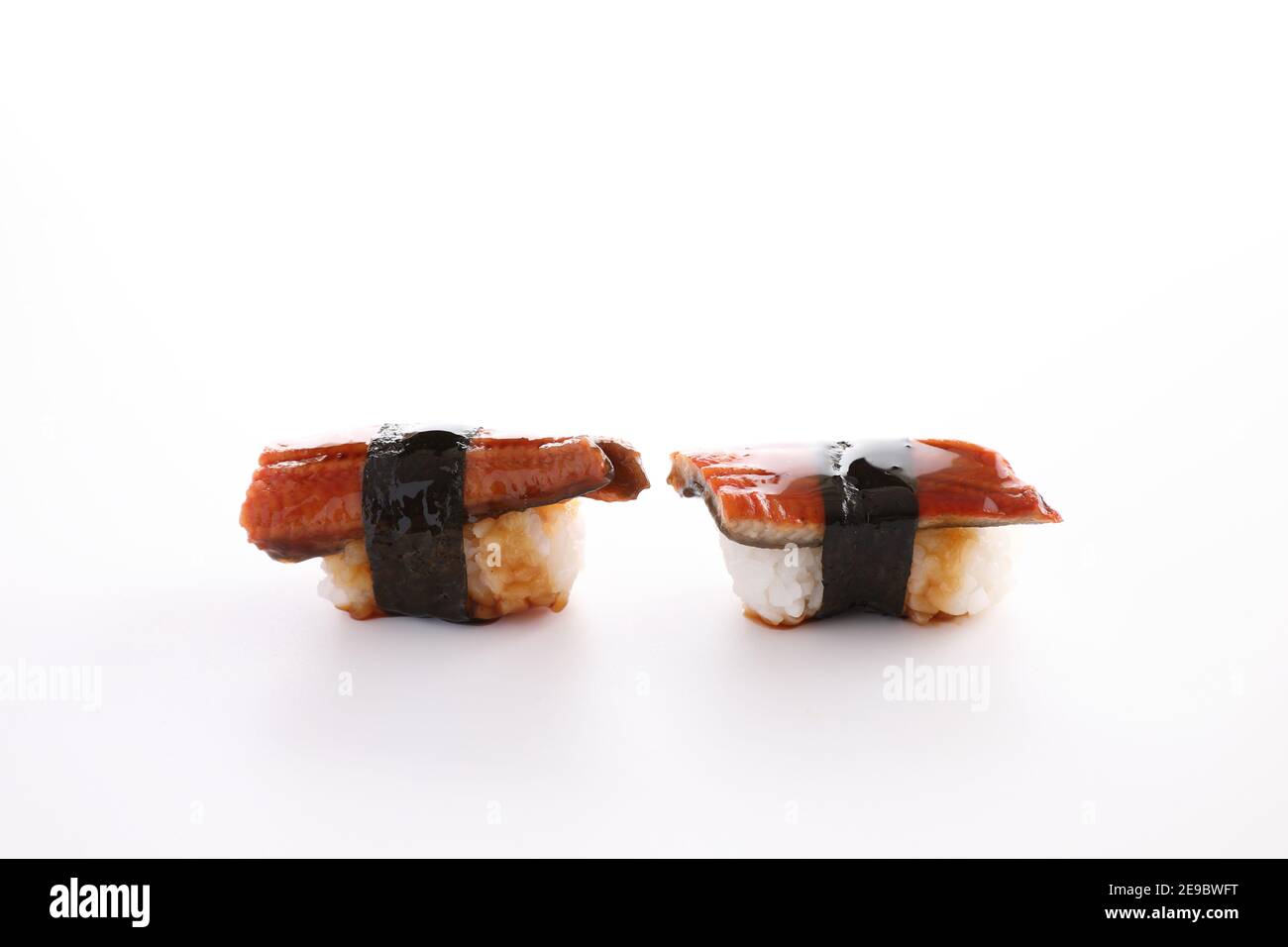 eel sushi eel nigiri sushi japanese food isolated in white background Stock Photo - Alamy