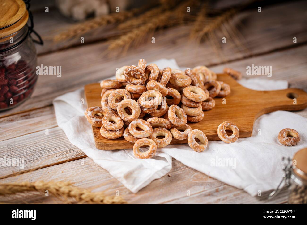 Pile of russian bagel bread rings with sugar Stock Photo - Alamy