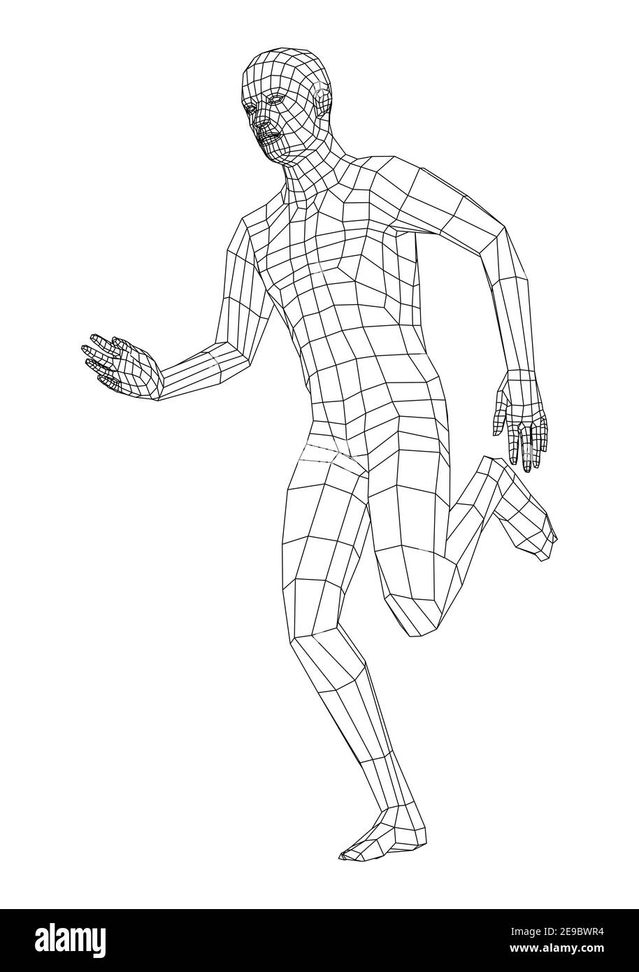Wireframe running man. Vector Stock Vector Image & Art - Alamy