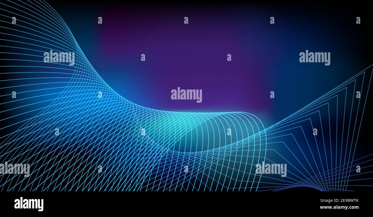 Abstract glowing wave on dark, shiny motion, magic space light. Vector ...
