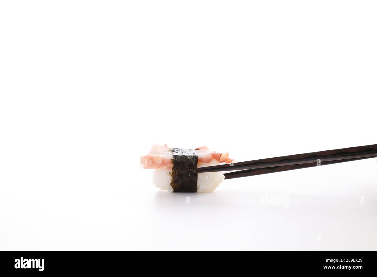 Tako nigiri Octopus Sushi japanese food isolated in white background ...