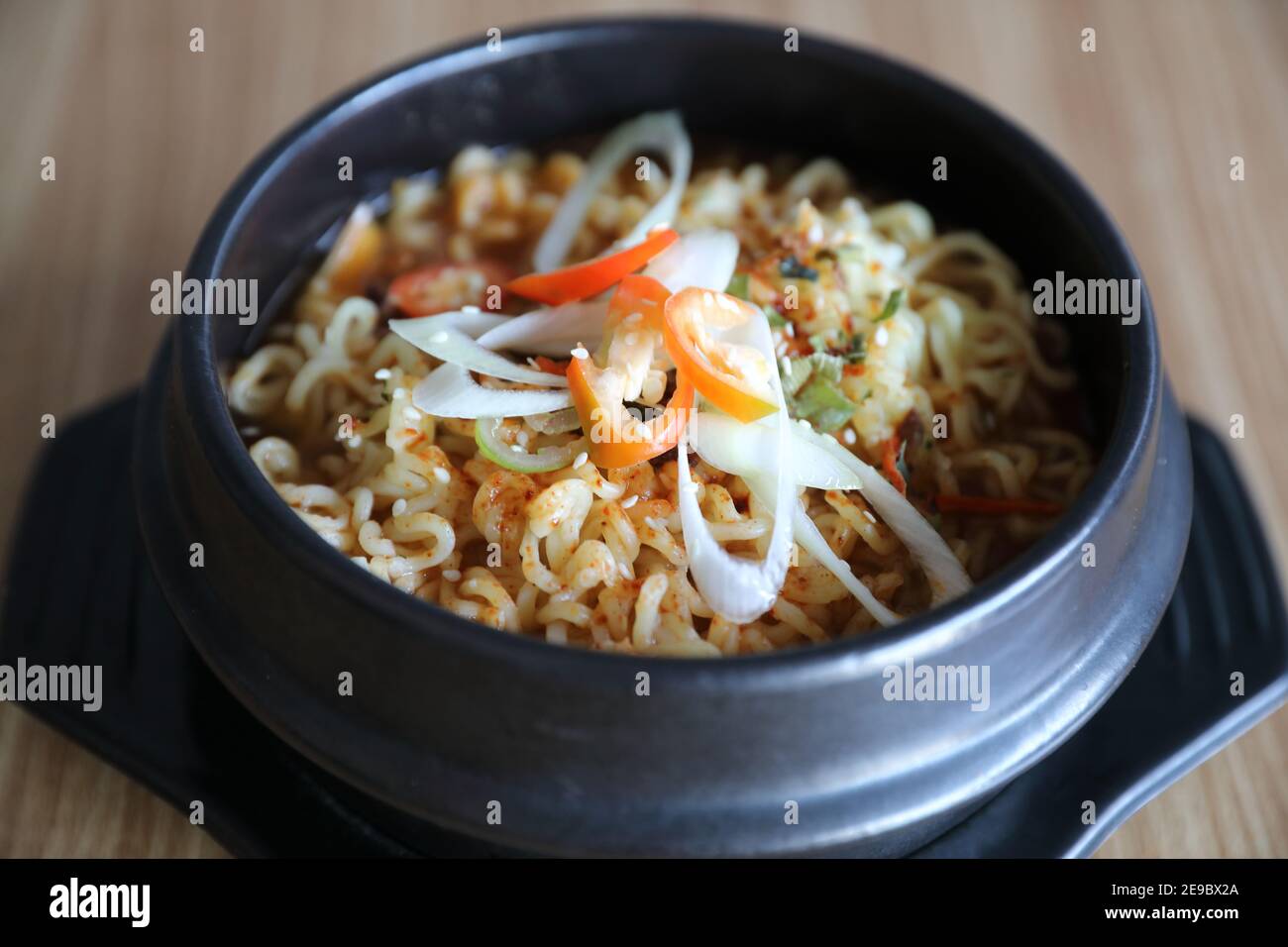instant noodle Korean style Ramyeon traditional korean food noodle pot ...