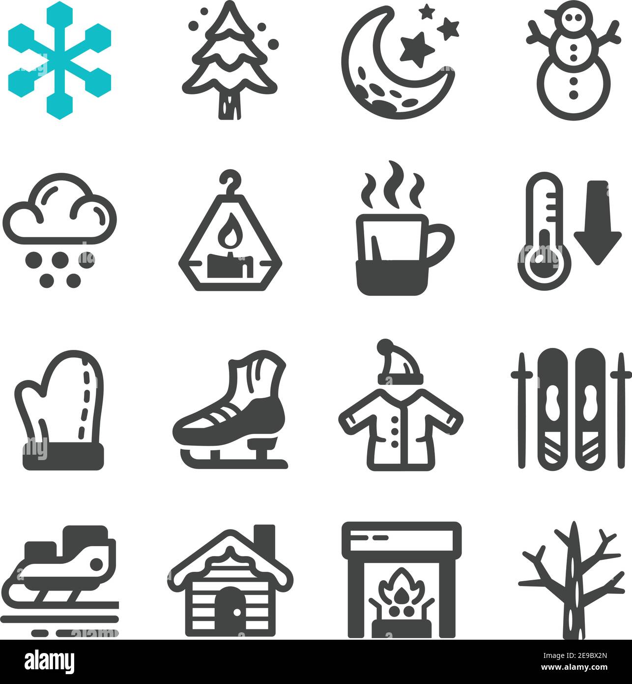winter season icon set,vector and illustration Stock Vector Image & Art ...