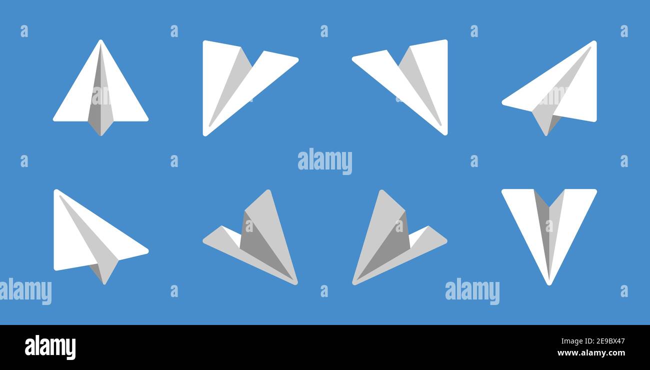 paper plane,paper rocket icon set,flat icon style,vector and ...
