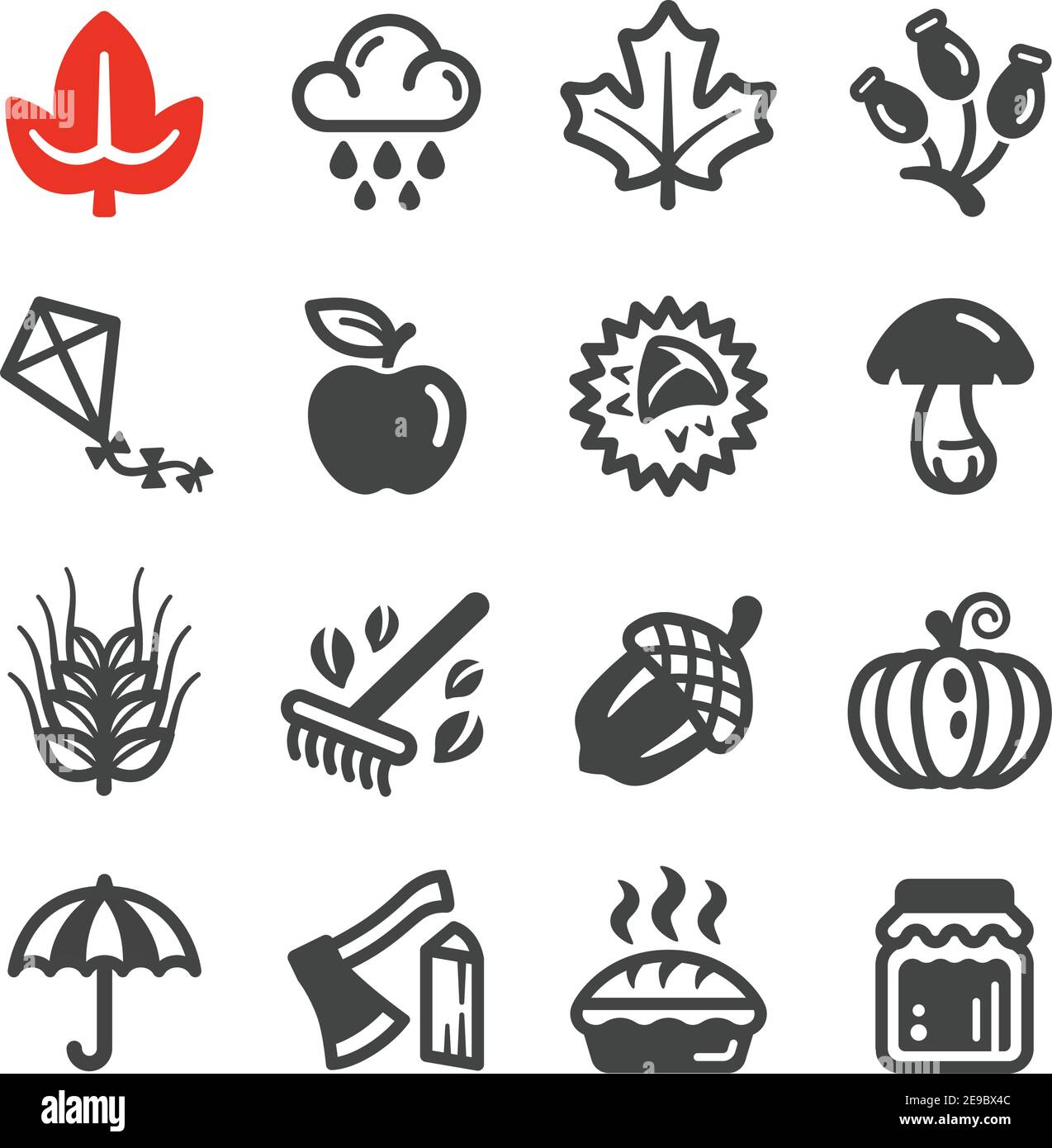autumn season icon set,vector and illustration Stock Vector Image & Art ...