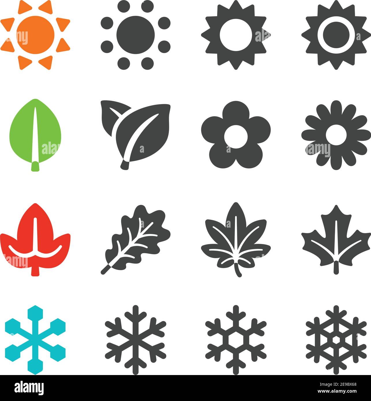 four season icon set,vector and illustration Stock Vector Image & Art ...