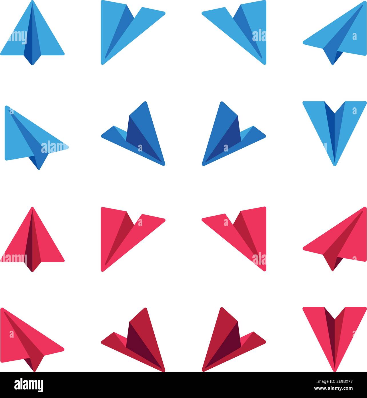paper plane,paper rocket icon set,flat icon style,vector and ...