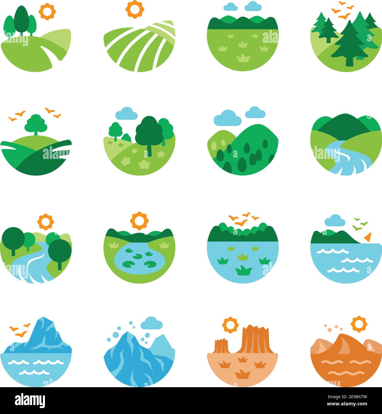 landscape and nature icon set,vector and illustration Stock Vector ...