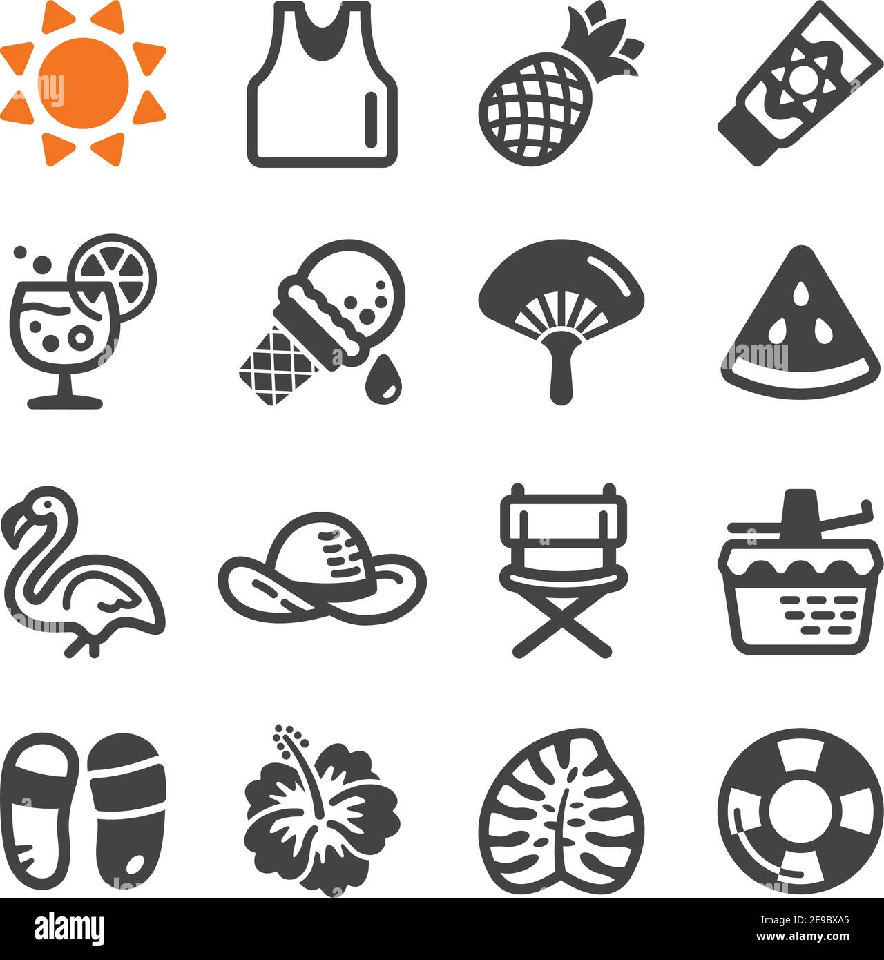 summer season icon set,vector and illustration Stock Vector Image & Art ...