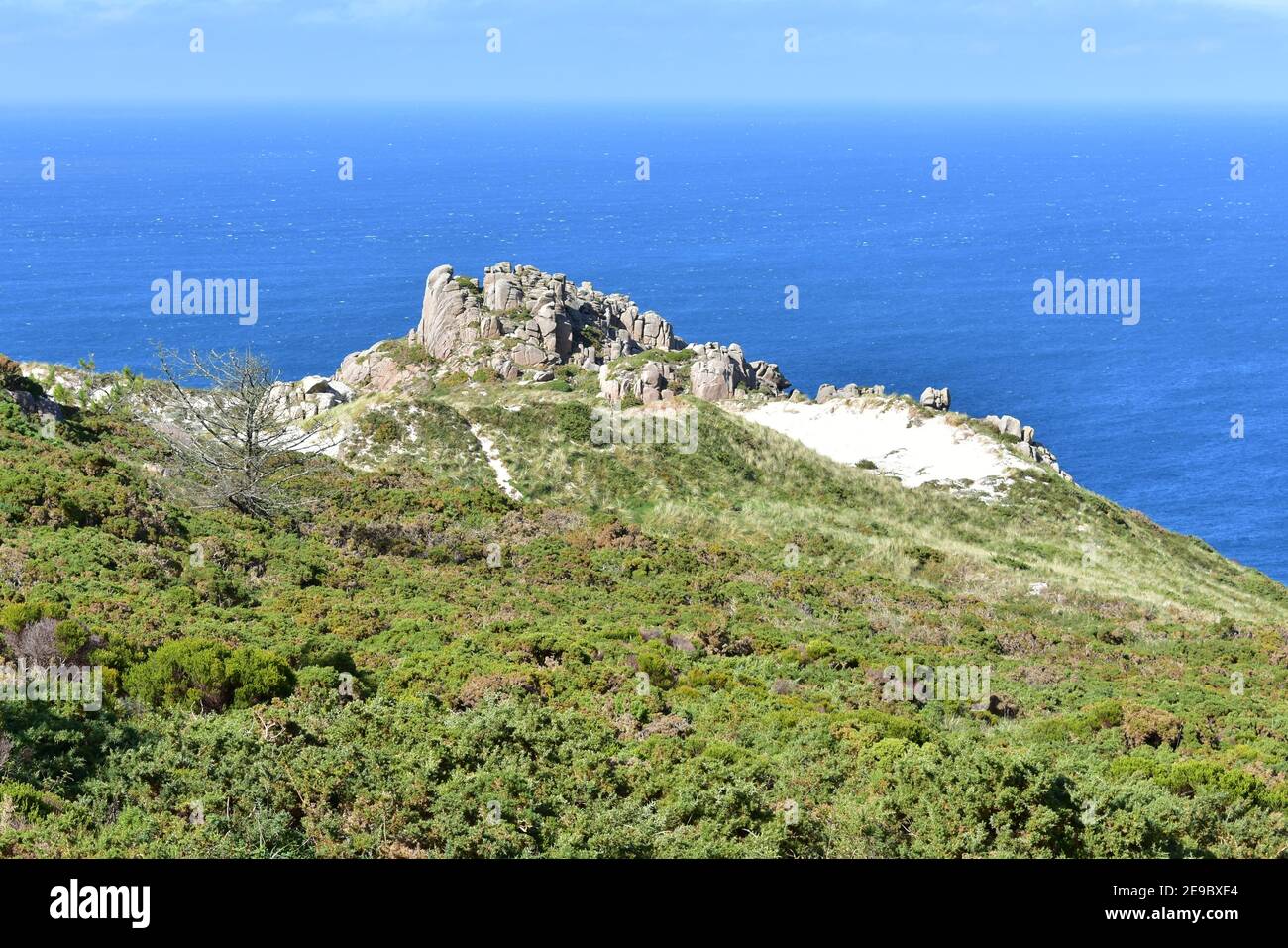 Giant sand dune on a cliff. Duna Rampante de Monte Branco or Rampant ...