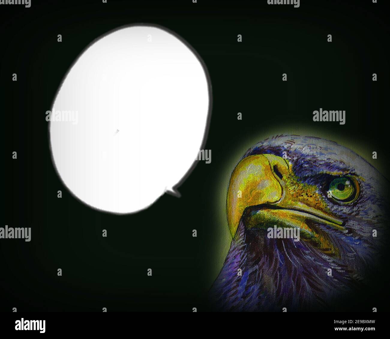 Art painting Fine art Oil color eagle , hawk Stock Photo - Alamy