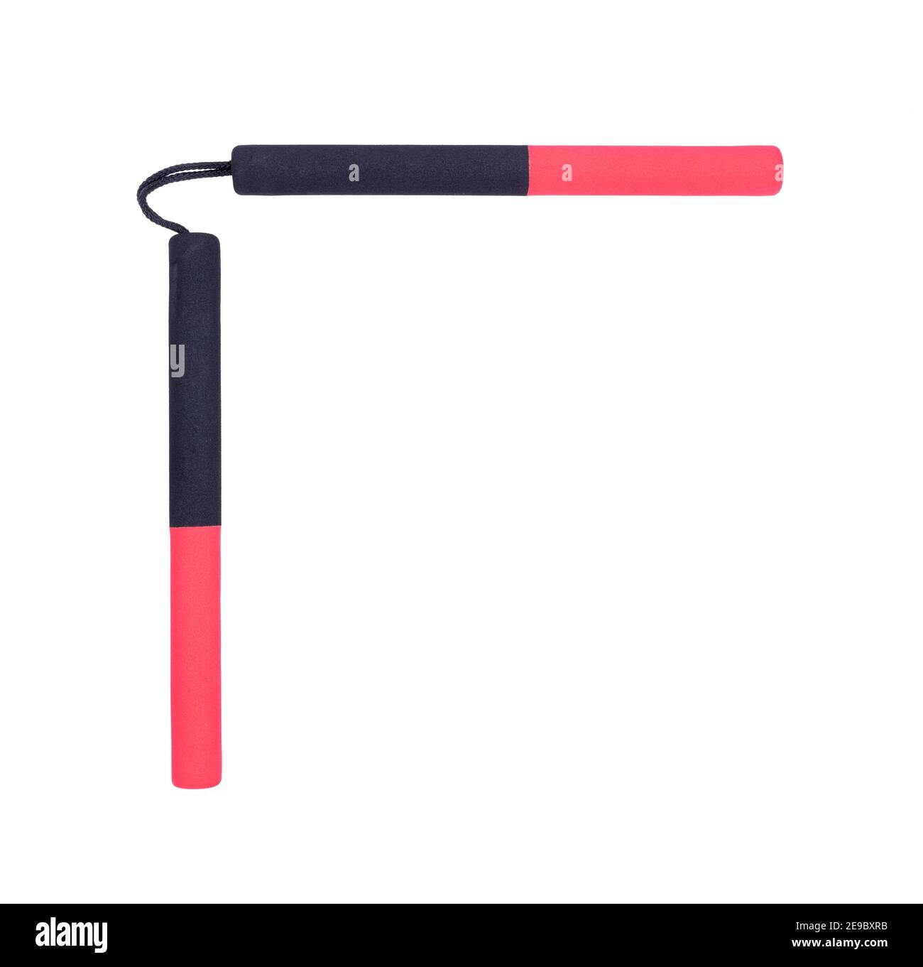 Foam karate sticks or nunchuks isolated on white, selfdefense, kungfu ...