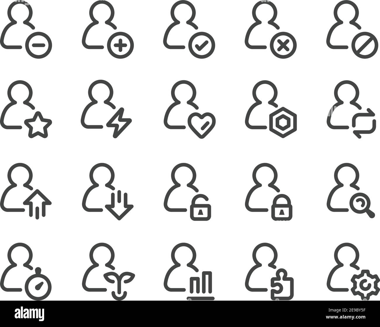 person and user thin line icon set,vector and illustration Stock Vector ...