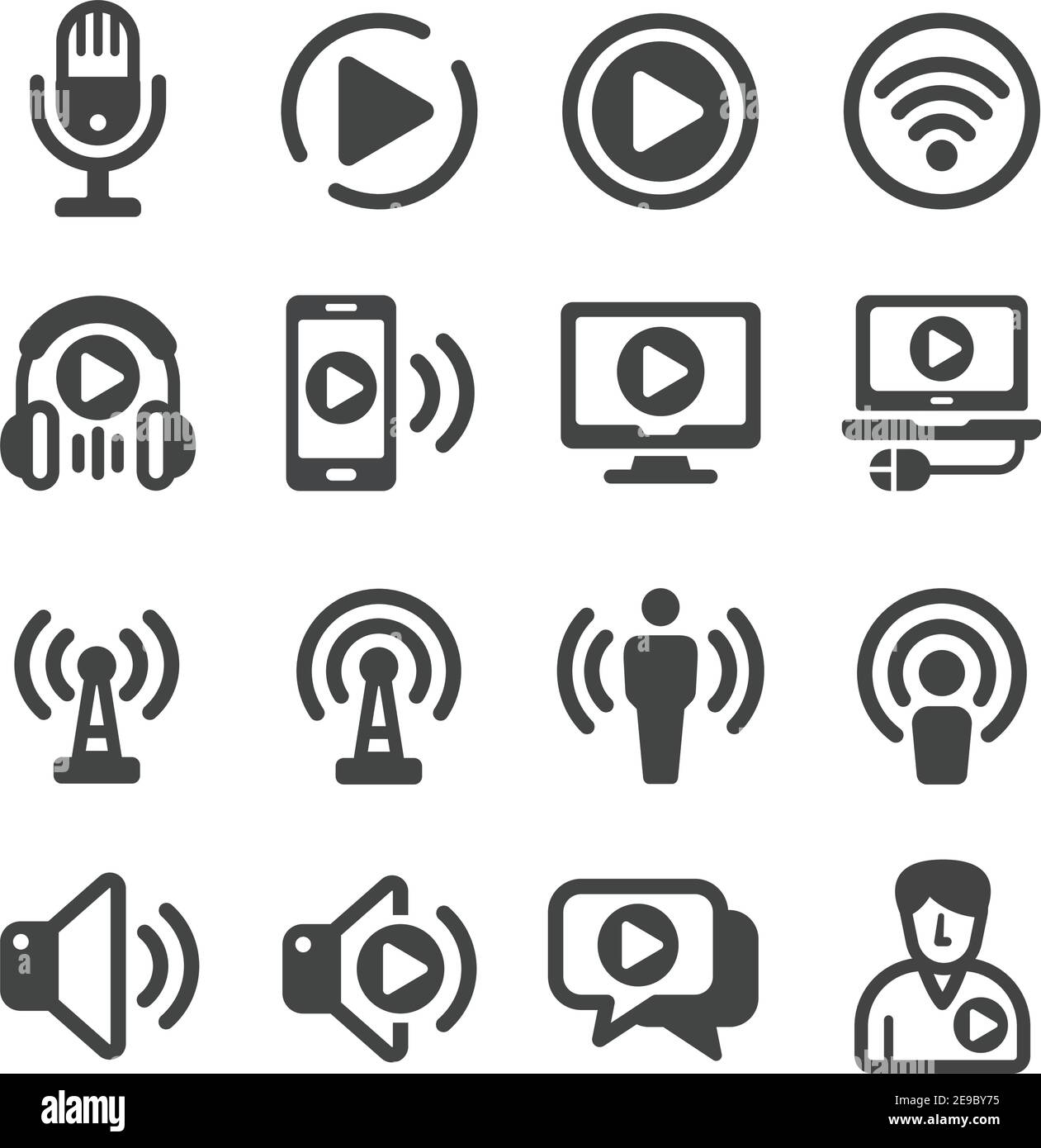 Podcast studio icon Black and White Stock Photos & Images - Alamy