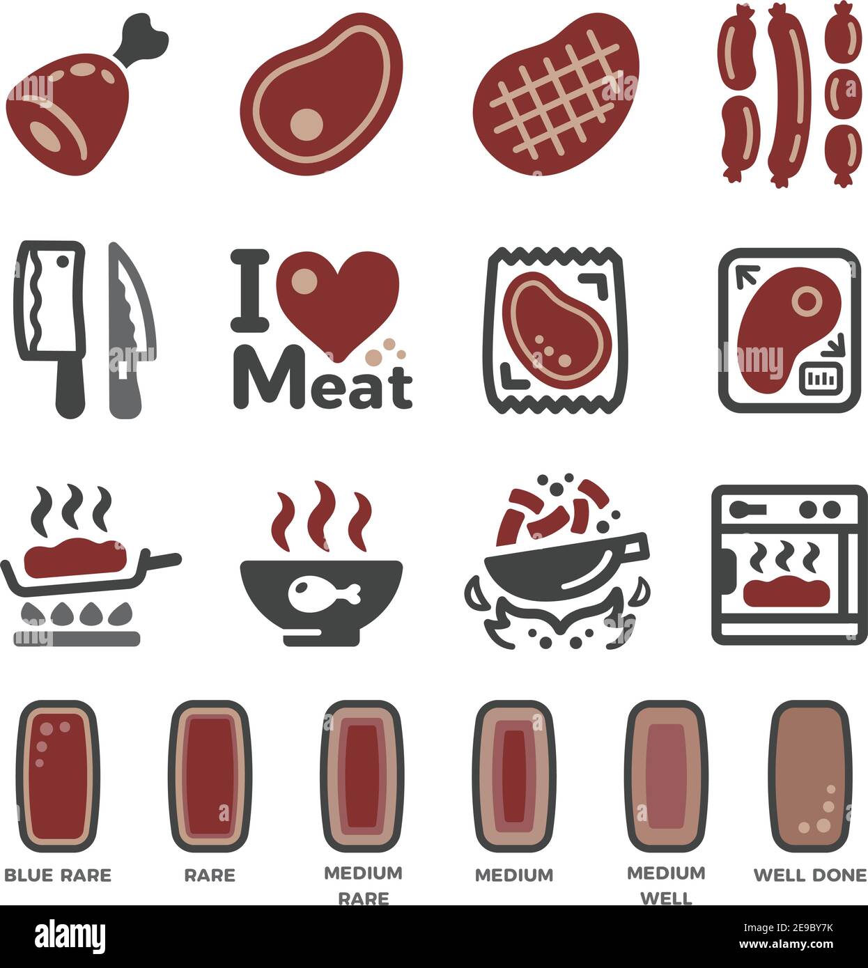 meat and cooking icon set,vector and illustration Stock Vector Image ...